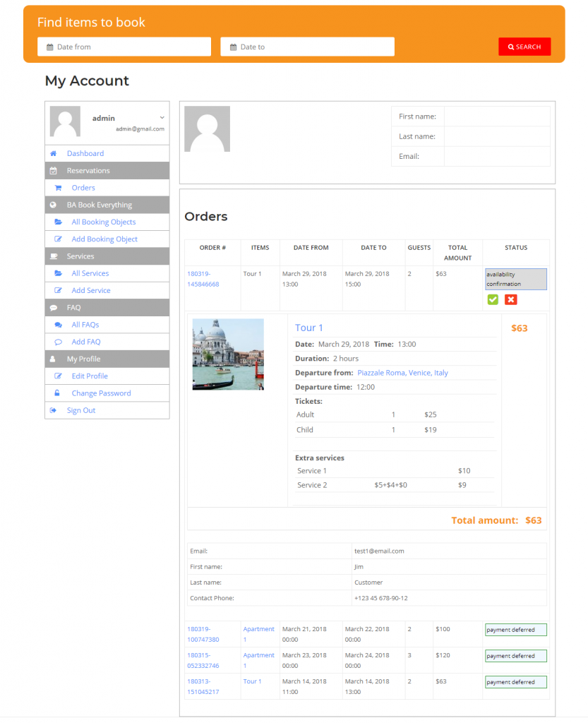 Order management - BA Book Everything