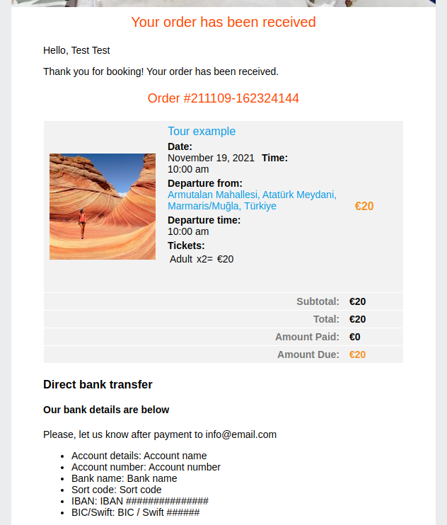 BABE Payment Bank transfer - BA Shop